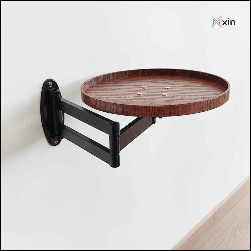 Настенный подвесной журнальный столик "Walnut Color", массив дерева, коричневый
