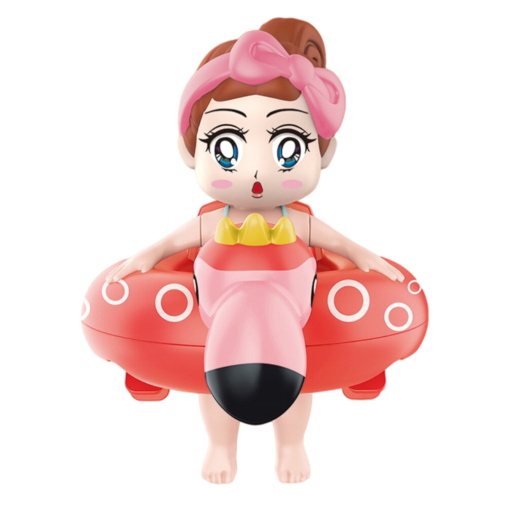 Детские игрушки для ванны: заводная кукладевочка в круге для плавания, плавающие игрушки для ванны и