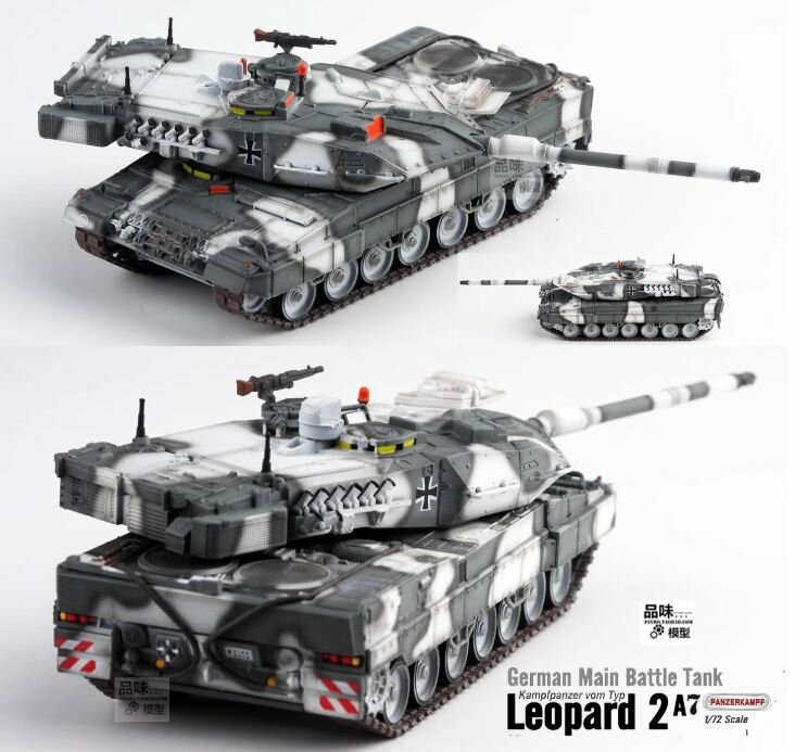 Готовая модель танка 1:72 Leopard 2A7, зимний камуфляж, литьевой металл и ПВХ, Iron Stream (Тиелиу)