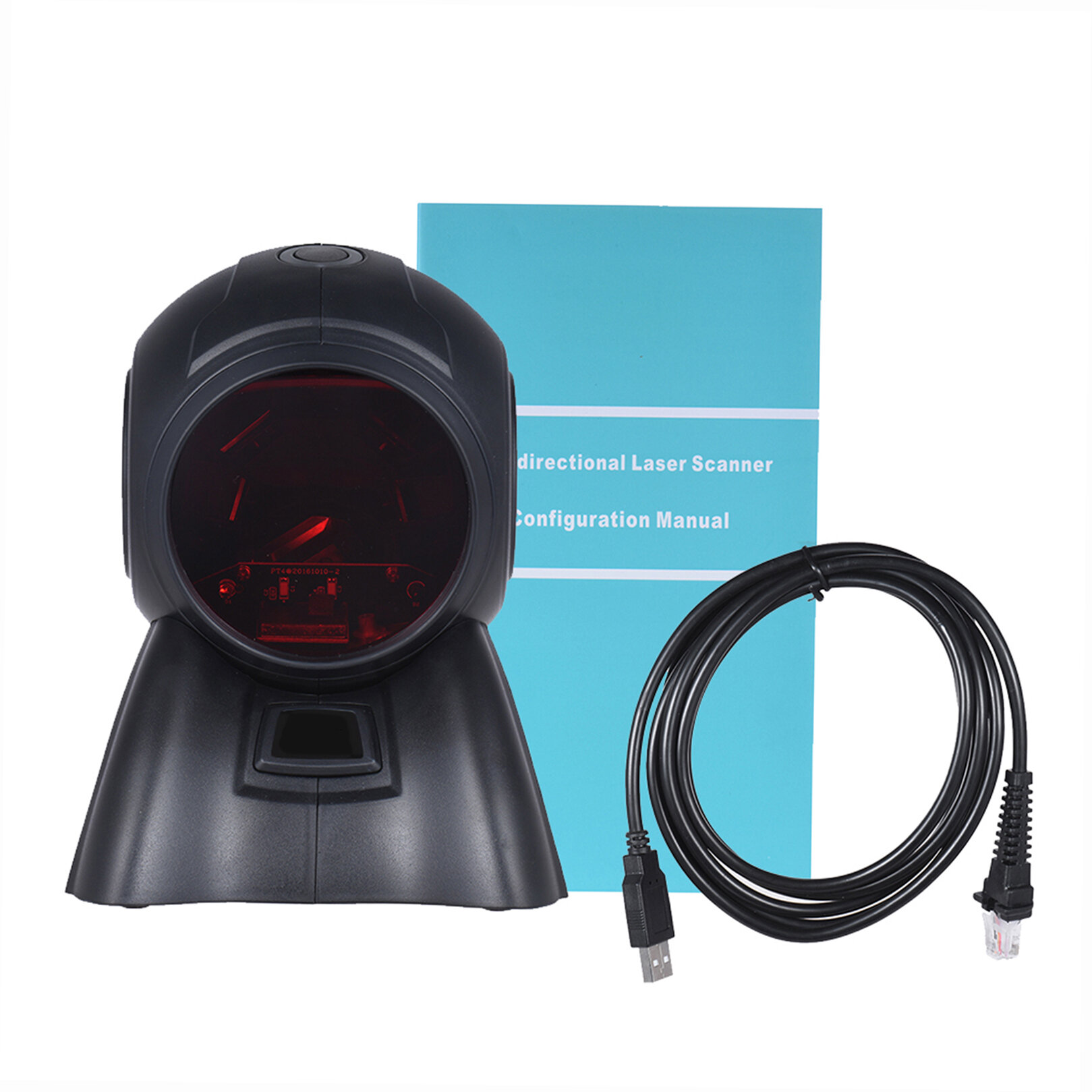 Всенаправленный 20-строчный 1D USB Orbit сканер штрих-кодов, автоматическое сканирование, скорость 1800 об./с, регулируемая головка 30°