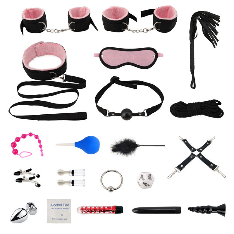 Эротический набор SM из 20 предметов, чистящая клизма, тренировочные игрушки для пары, бондаж,
