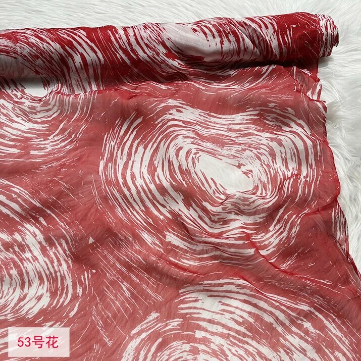 Шелковая шифоновая ткань, 100% шелк Розовый, 53