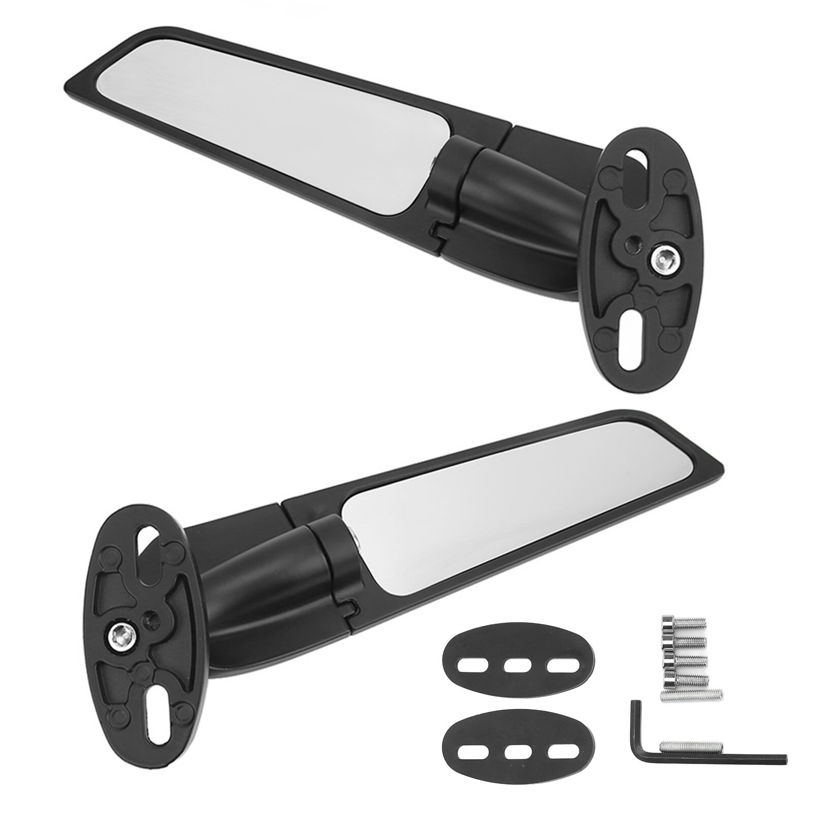 Motorcycle Rear View Mirror Aluminium 360 Degree Rotation Side Wind Adjustable Wing for R15