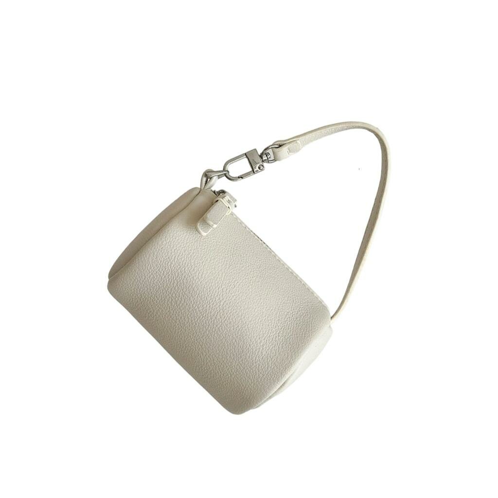 Новая маленькая сумка цилиндрической формы, высококачественная универсальная сумочка-бежевый