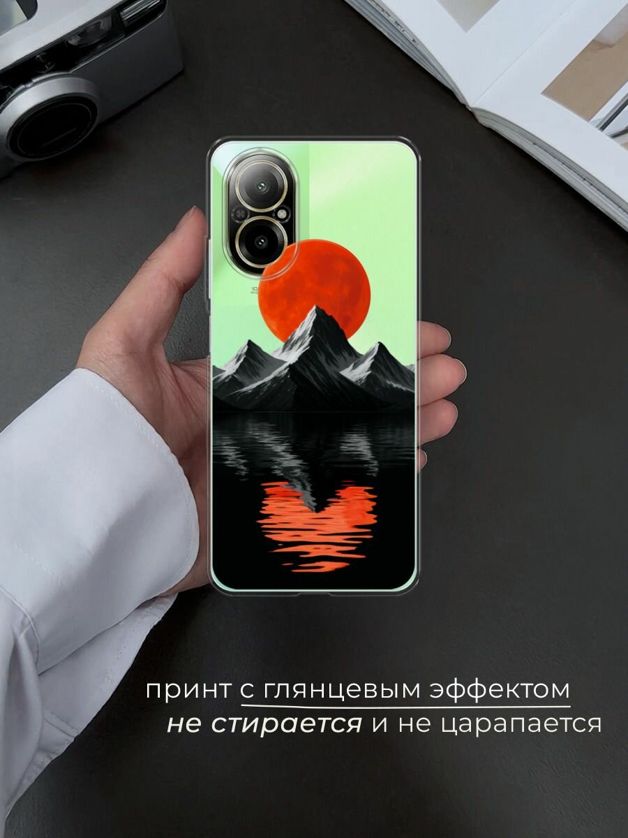 Силиконовый чехол на Realme C67 4G / Реалми C67 4G с принтом Черная гора 3 — фото 1