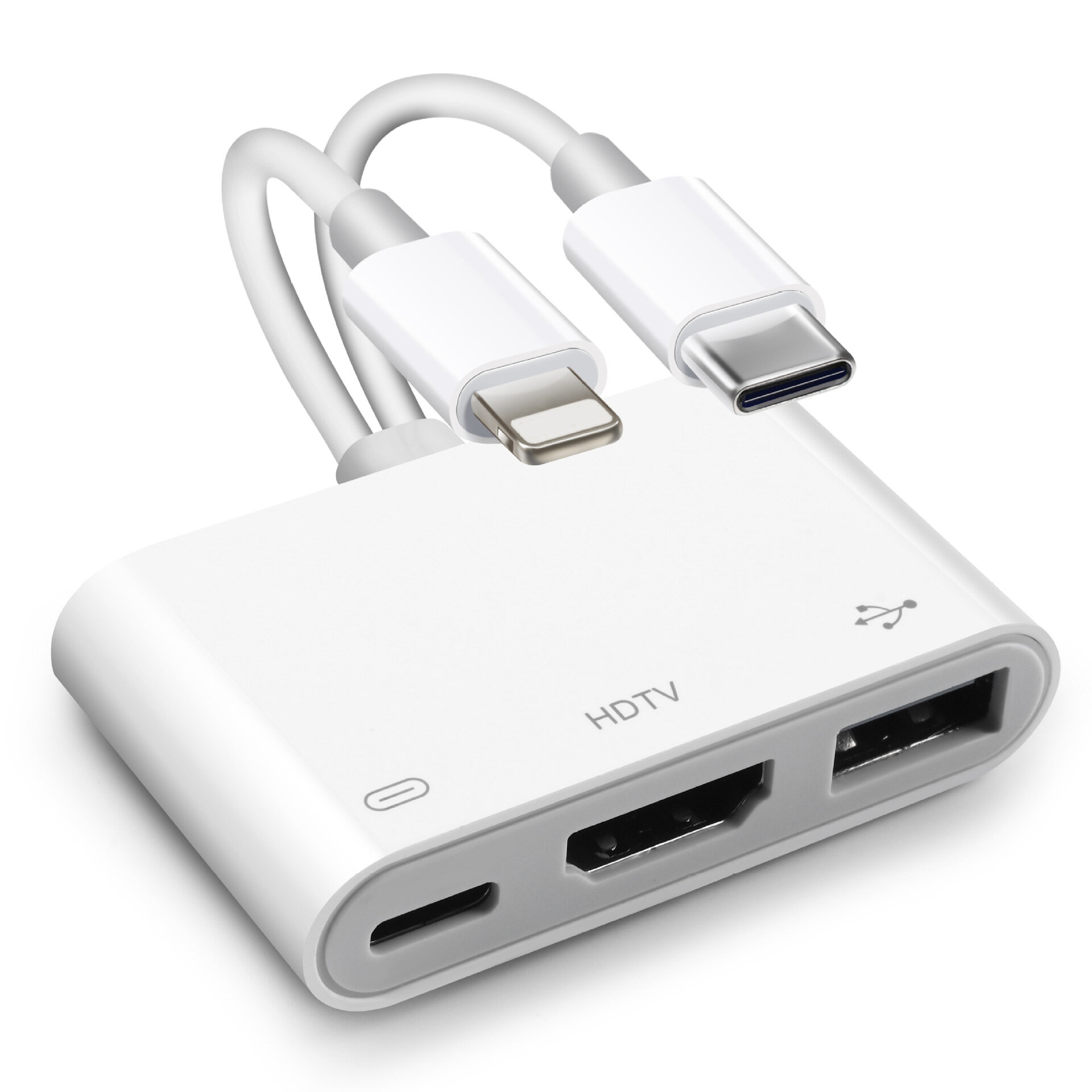 Конвертер цифрового аудио и видео в HDMI/цифровой AV, совместимый с Apple Type-C и Lightning