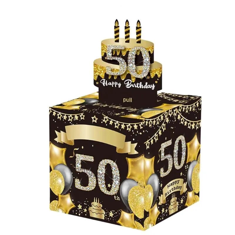 Интерактивная копилка для дня рождения с открыткой, 50 лет от роду