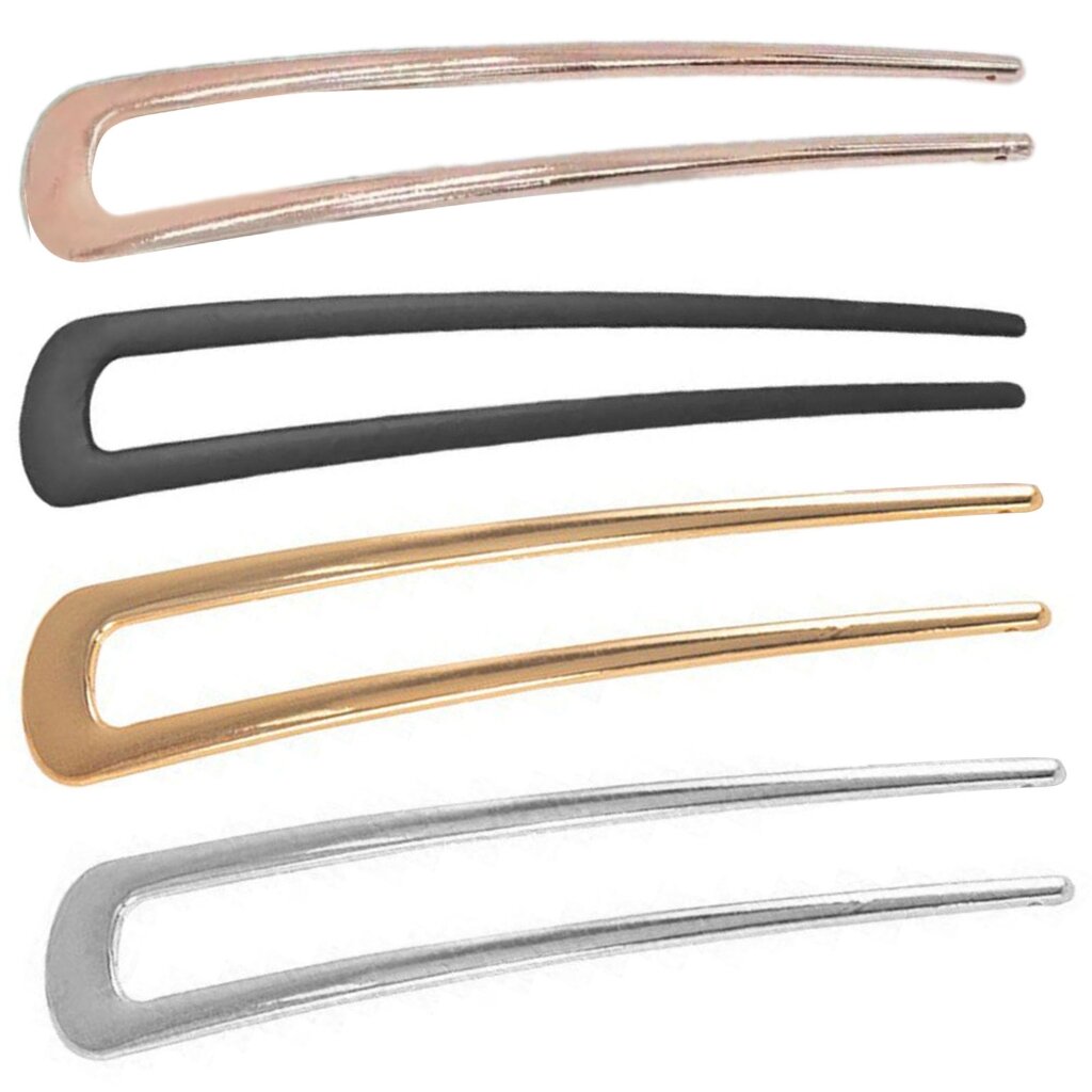 1 набор из 4 штук, вилка для волос, металлическая заколка для волос, лоток для бумаги в виде ракушки, заколка для волос, аксессуары для волос из U-образного сплава