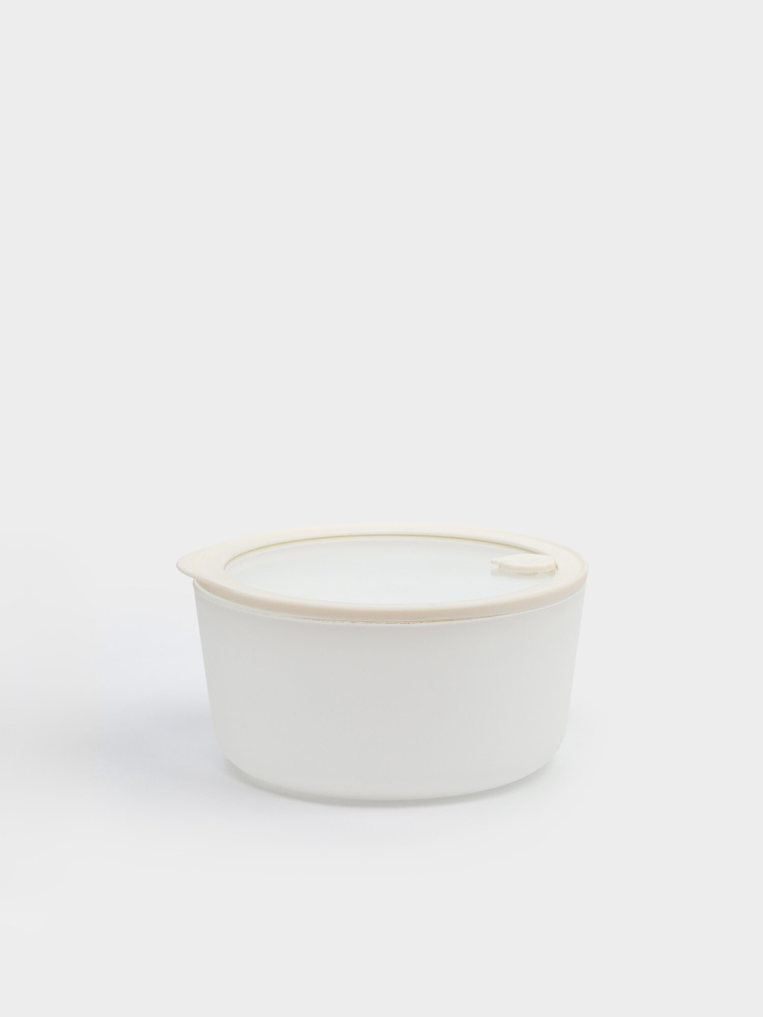 Контейнер, 940 мл, с клапаном, стекло Т/силикон, круглый, молочный, Verre matte, Kuchenland