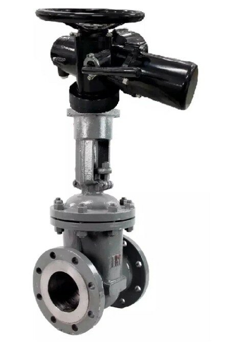 Задвижка клиновая 30нж941нж DN.ru ХНТЛ-ХНТЛ-M-2W-F-ОСТ Ду50 Ру16 фланцевая, корпус - сталь 12Х18Н9ТЛ, материал клина - сталь 12Х18Н9ТЛ, уплотнение - металл, с ОСТ-фланцем, GAIR, с электроприводом DN. ru VGD-010 380В пятикулачковым