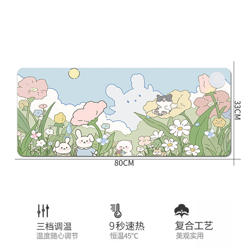 Нагреваемая мышь, коврик для стола с подогревом, интеллектуальный таймер постоянной температуры, офисный коврик из PU кожи, водонепроницаемый, подогреватель для рук, оптовая продажа