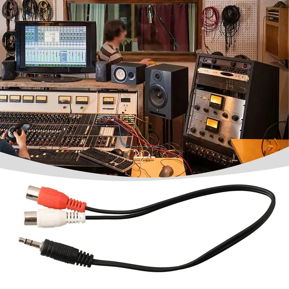 Аудиокабель, черный, белый