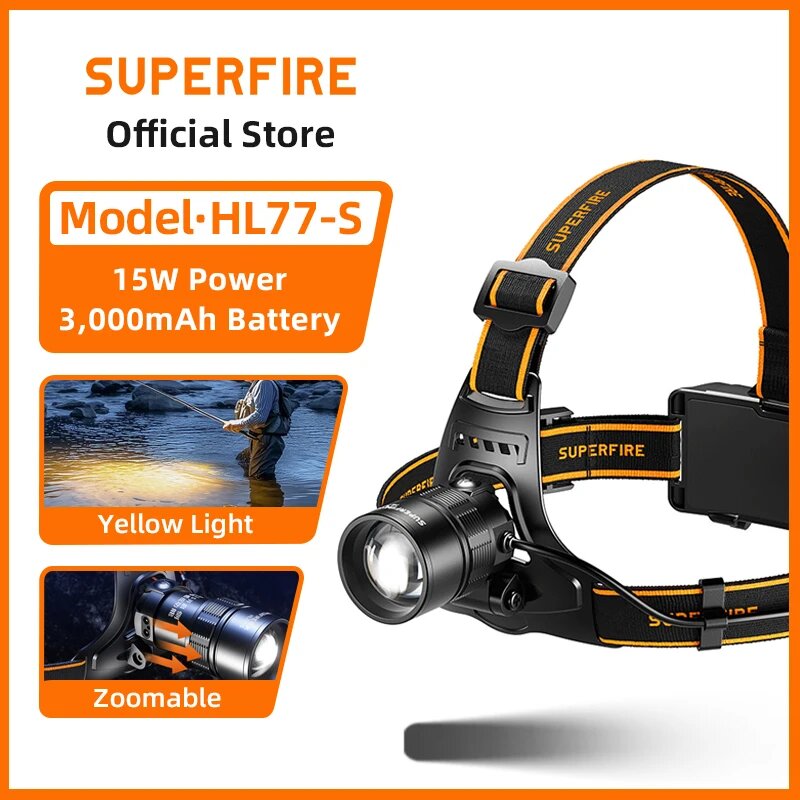 SUPERFIRE HL77-S налобный фонарь черный