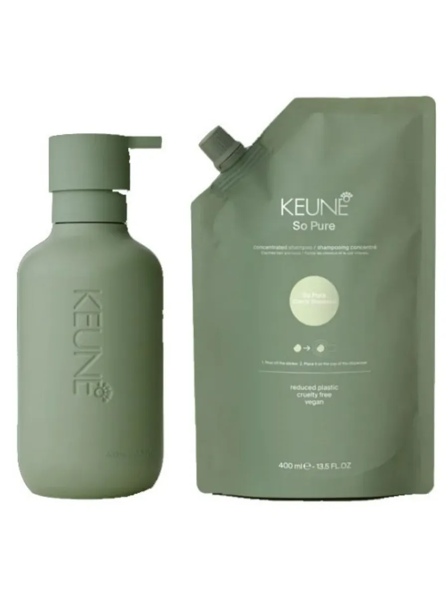 Набор Keune So Pure Clarify Shampoo: шампунь, 400 мл + флакон