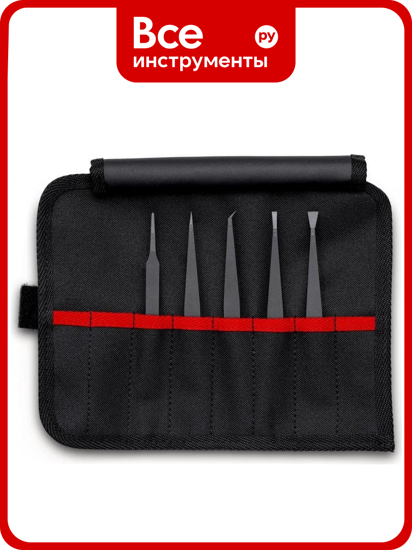 Набор пинцетов Knipex углепластиковых ESD, 5 пр. KN-920005ESD