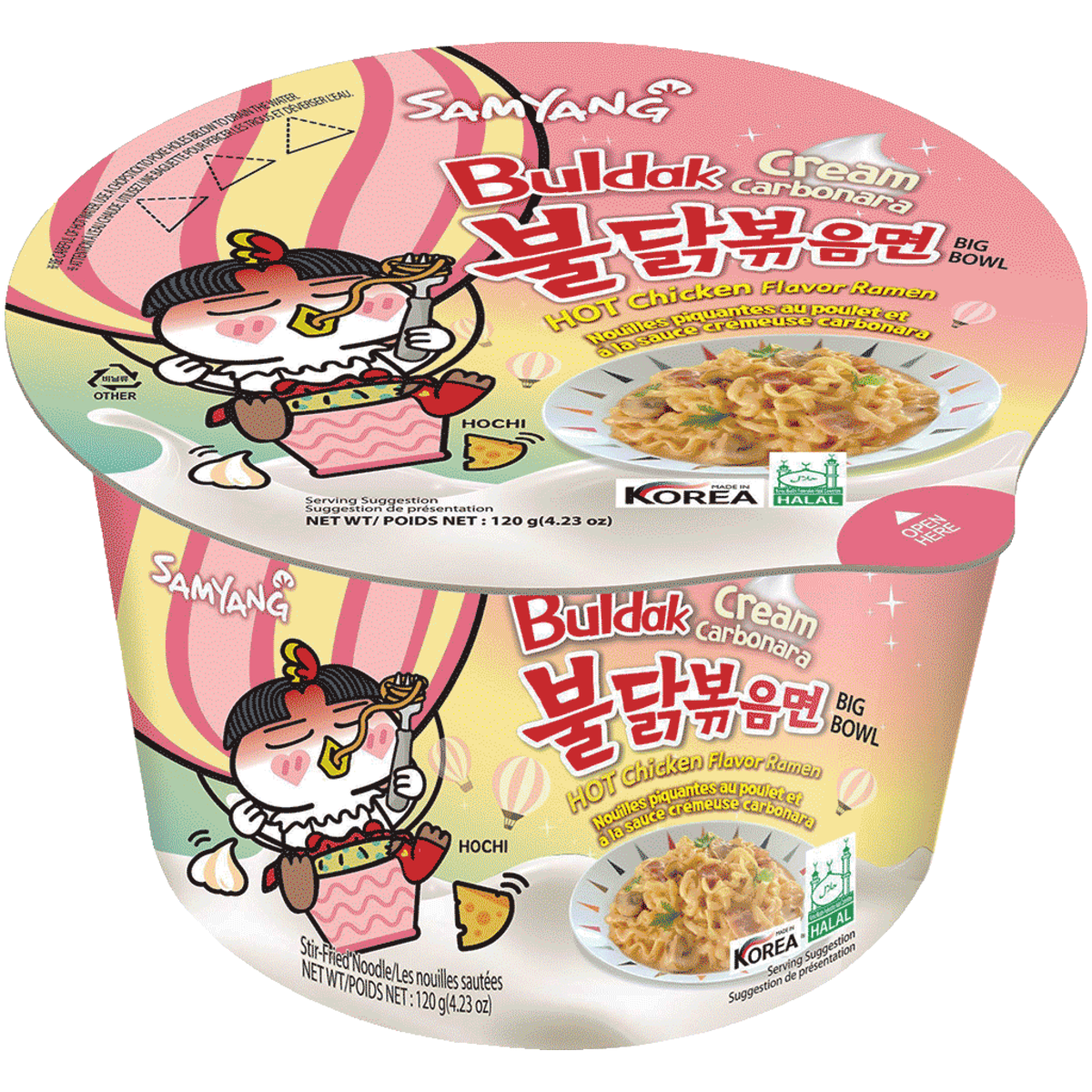 Лапша быстрого приготовления Samyang Buldak Hot Chicken Cream Carbonara 120 г