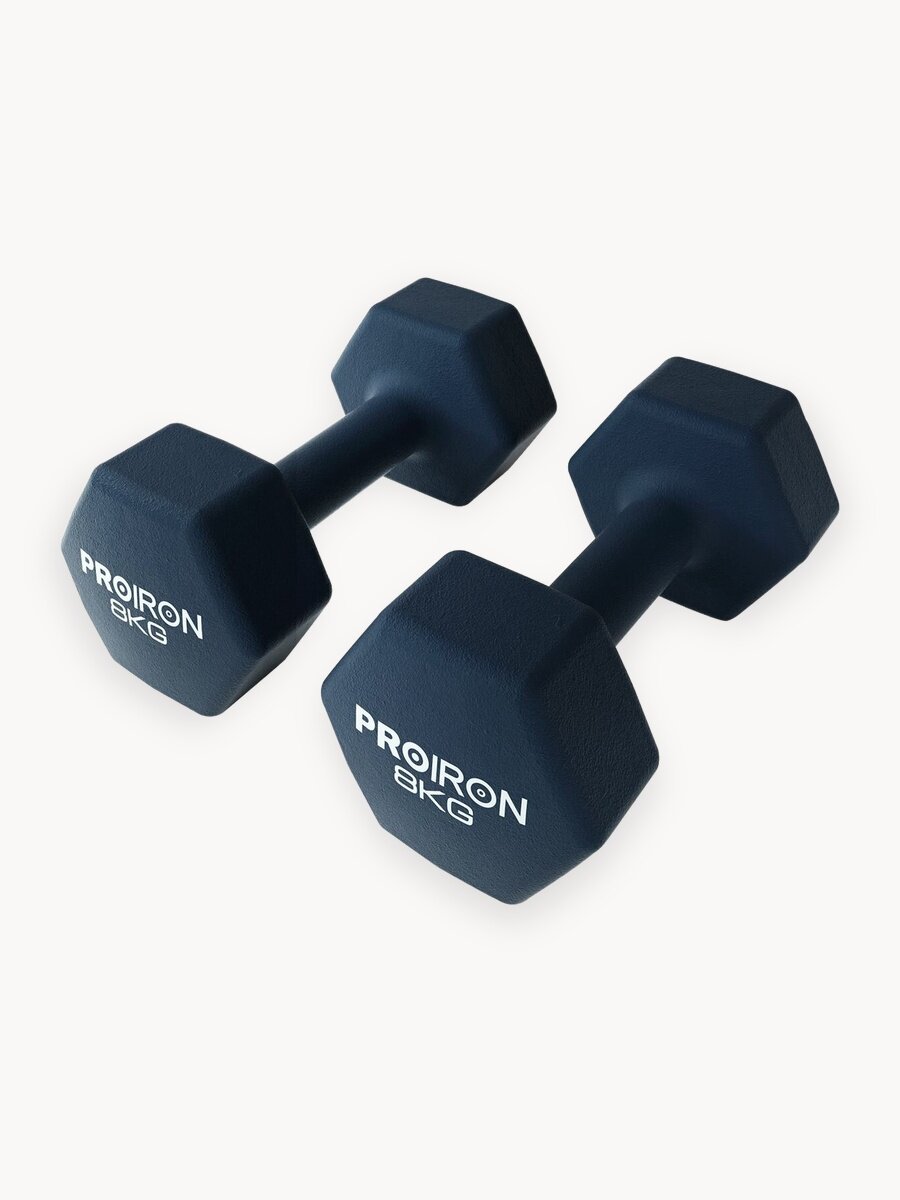 Гантели 8 кг 2 шт гексагональные для фитнеса, нескользящее покрытие