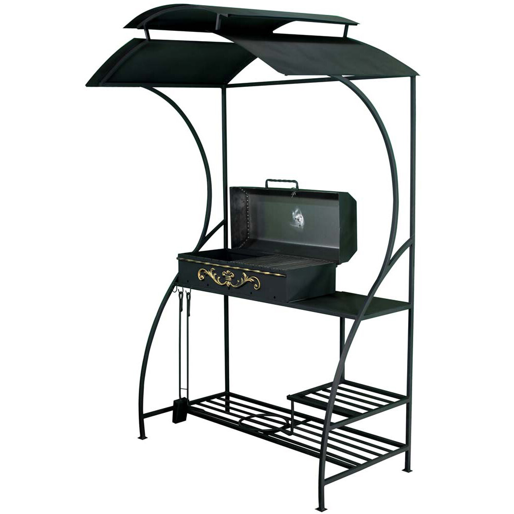 Мангал Дачник-2 с крышкой барбекю и решеткой гриль, жаровня 4 мм