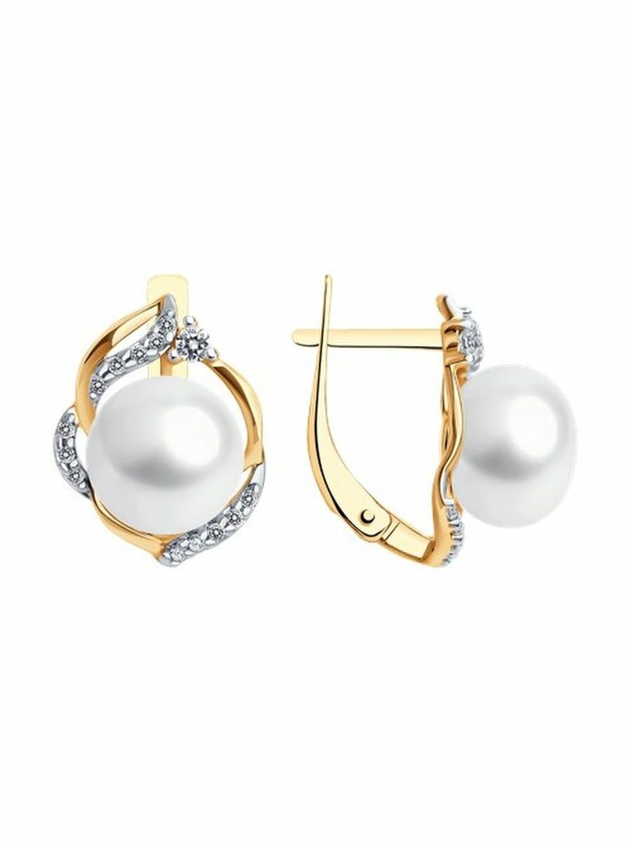 Серьги, серебро, 925 проба, родирование, жемчуг