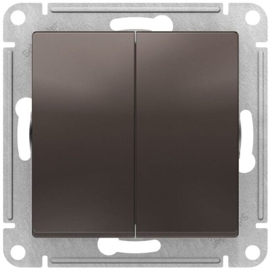 Переключатель Systeme Electric (schneider Electric) 2-кл. AtlasDesign 2хсх.7 10АХ механизм мокко, ATN000673