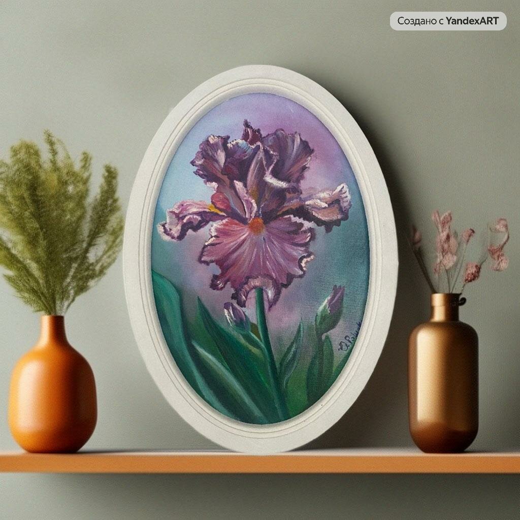 Картина ручной работы «Ирис», 30х20 см, масло, холст