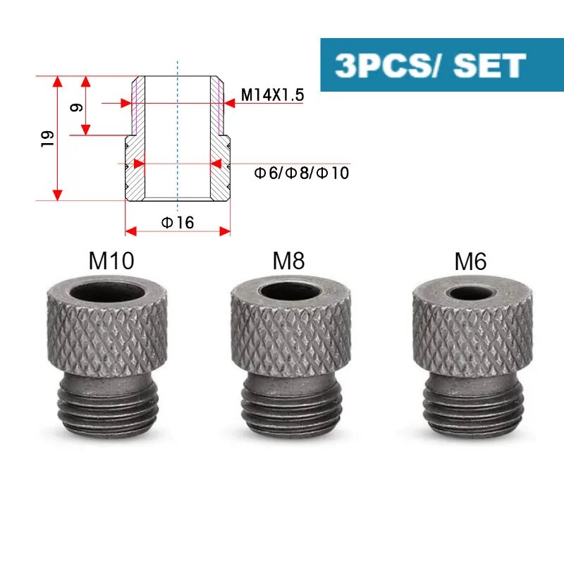 Самоцентрирующийся зажим JIGHOLE, Set-E, M6/M8/M10