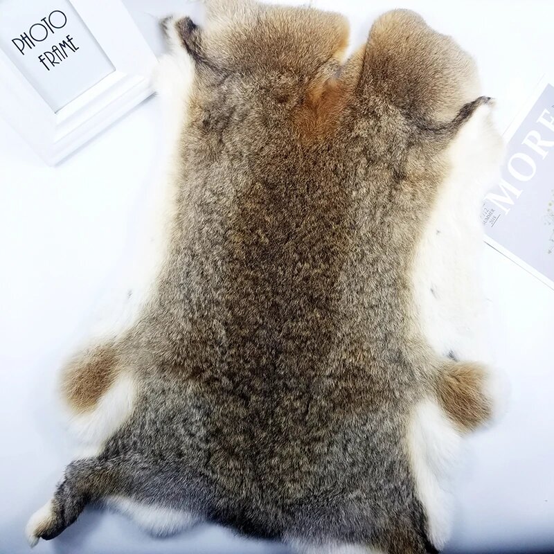 Цельный пушистый мех кролика Коричневый, Rabbit Fur Yellow