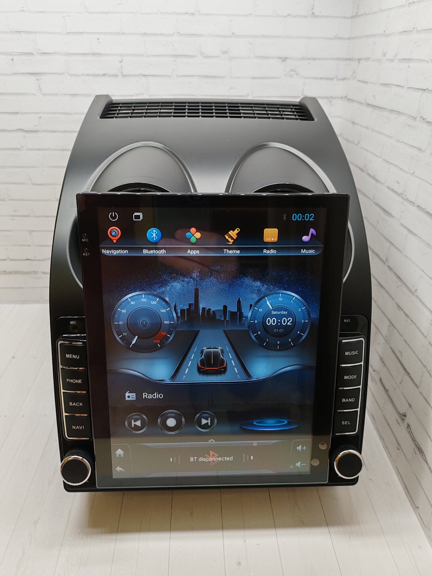 Магнитола андроид Тесла (Tesla), 8-ядер по 2,2МГц, 4/64гб, CarPlay, Android-Auto, для Ниссан Кашкай-1 J10