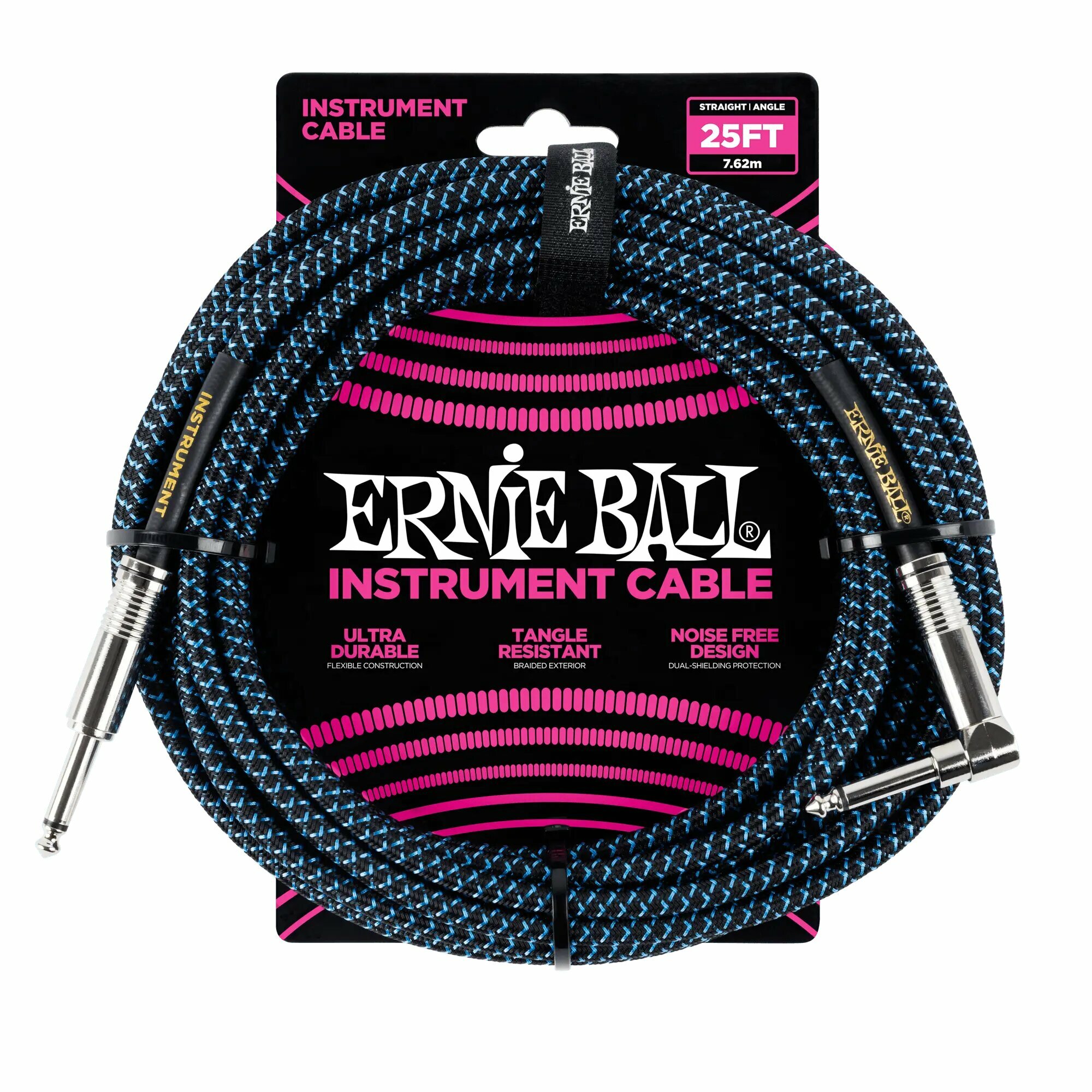 Инструментальный кабель Ernie Ball 6060 7.5м Braided Blue