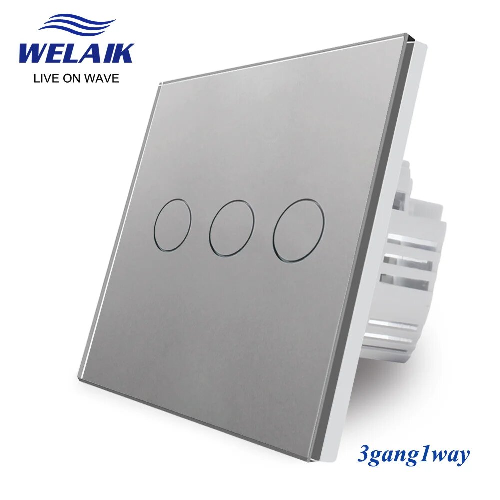 Умный белый сенсорный выключатель WELAIK B1931CW Gray