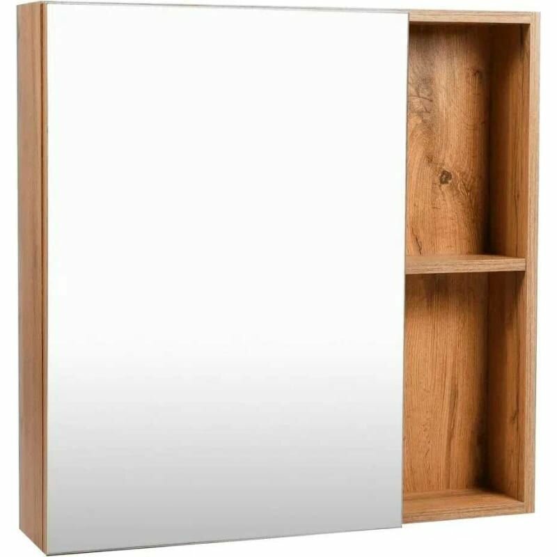 Зеркальный шкаф Viant (Вайант) Бостон 50, VBOS50-ZSH 700х500х160 правый/левый, без подсветки, дуб вотан