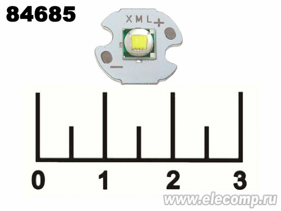 Светодиод LED 10W белый T6 14мм XML Cree