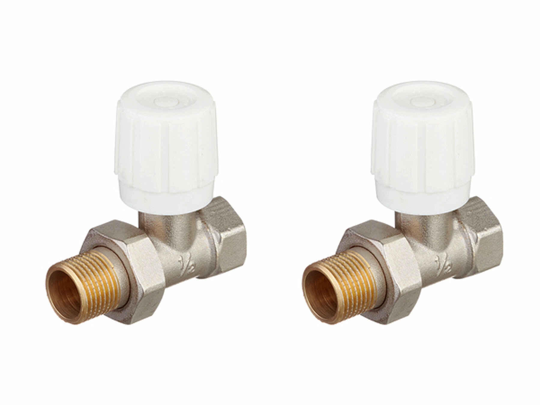 Клапан (вентиль) регулирующий ручной прямой 1/2 НР(ш) х 1/2 ВР(г) для радиатора (2 шт.)