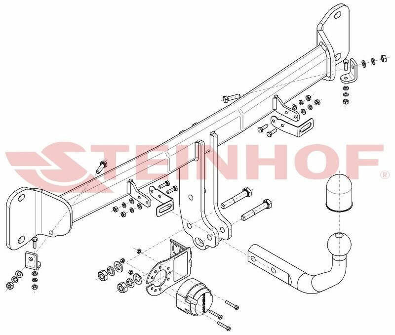 Фаркоп на BMW 5-Series седан F10 / универсал F11, в т (паспорт и сертификат в комплекте)(без электрики) Steinhof. B-064