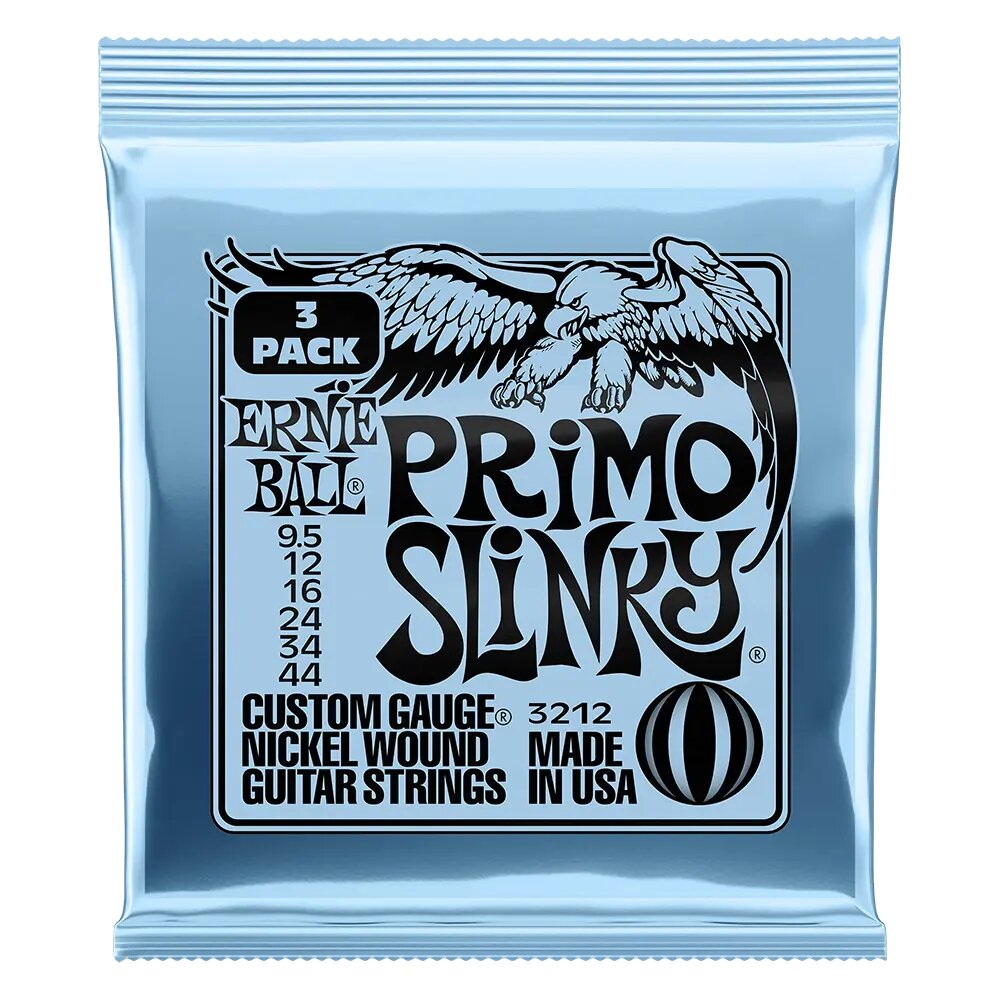 Струны для электрогитары ERNIE BALL 3212 Nickel Slinky Primo 3 Pack 9.5-44