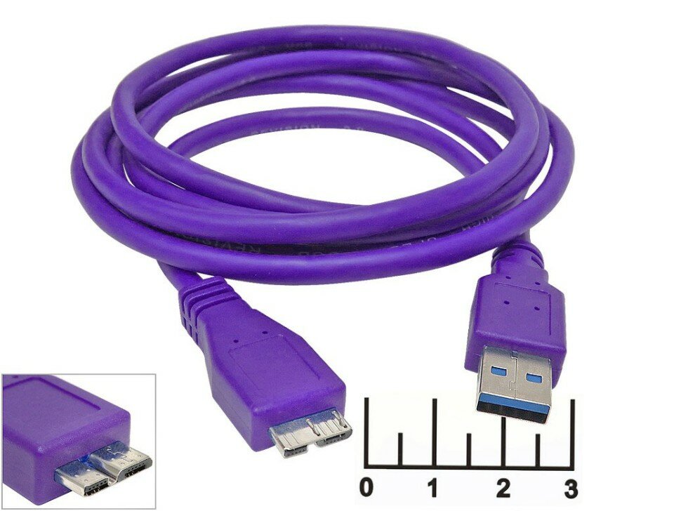 Шнур USB A 3.0-micro USB 3.0 для подключения жесткого диска 1.8м