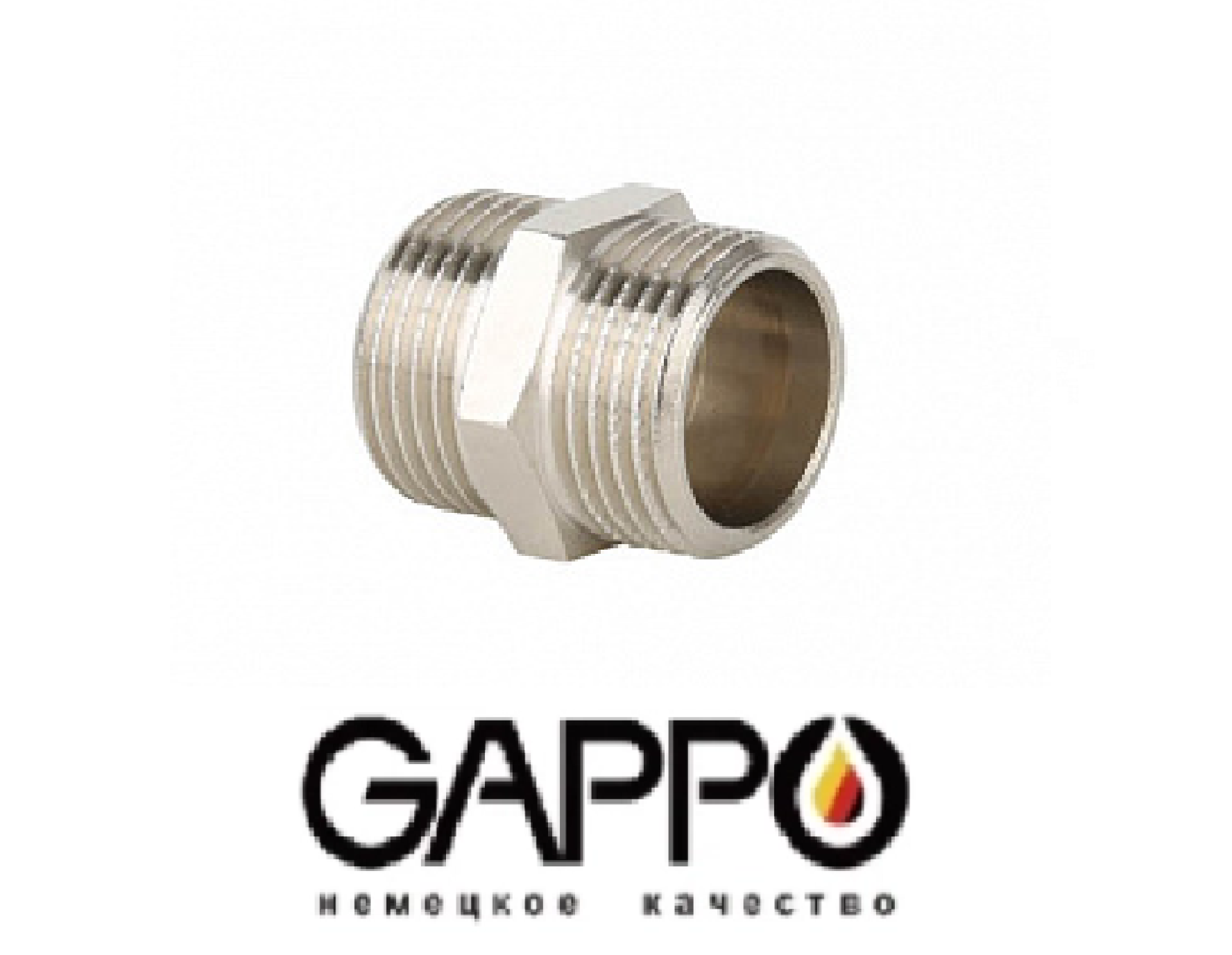 Ниппель НР-НР никелированный 3/4", Gappo G2204.05 / НС-1441373