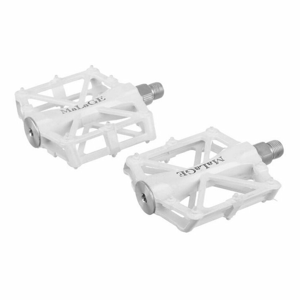 Педали mlg-CK36 алюминиевые, 92х94,5х15мм, ось CrMo, 2 промподшипника, вес 420г белые, в торг. уп