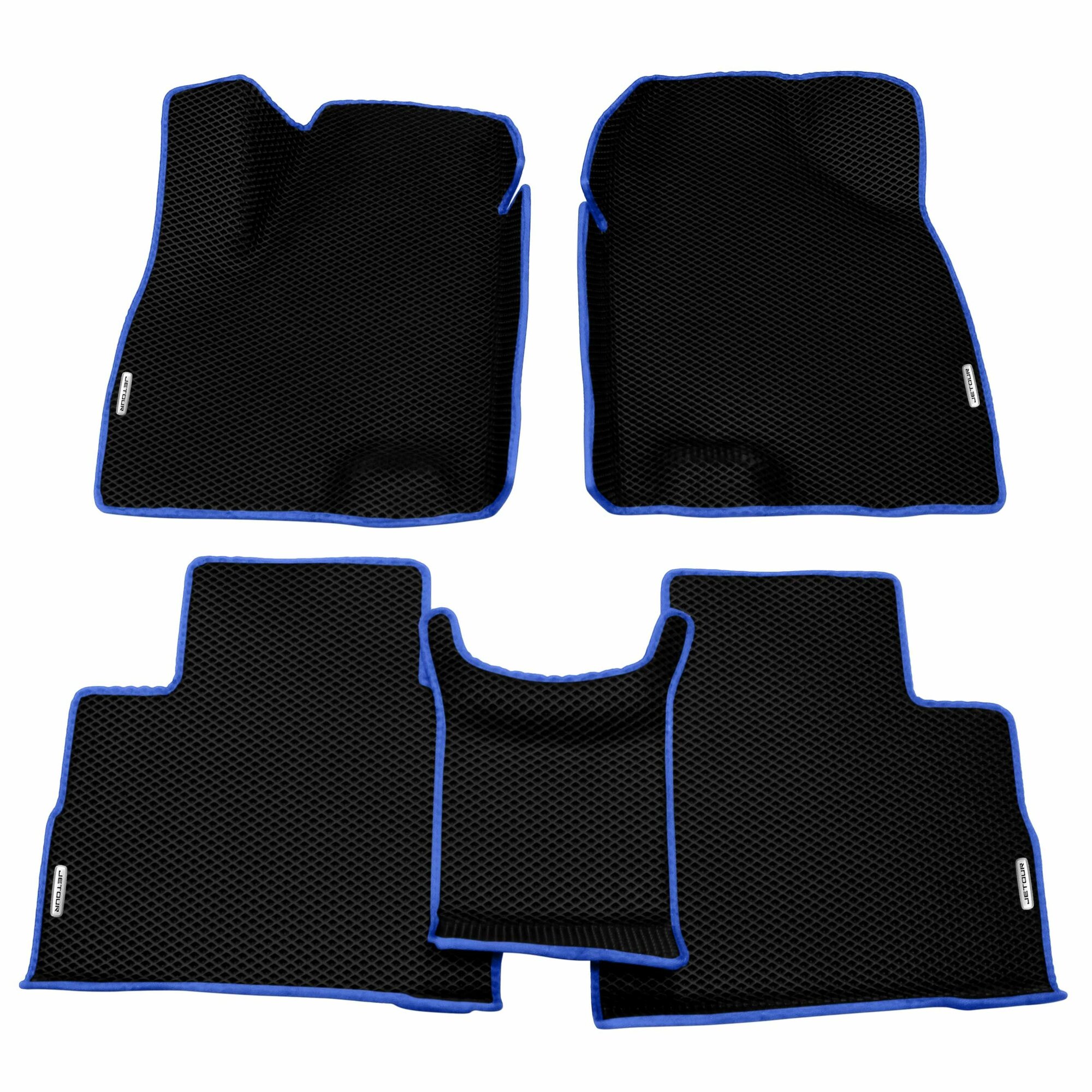 Автомобильные коврики ЭВА (EVA) для Jetour Dashing / Джетур Дашинг с 3D бортами 2022 - н. в. + 4 логотипа