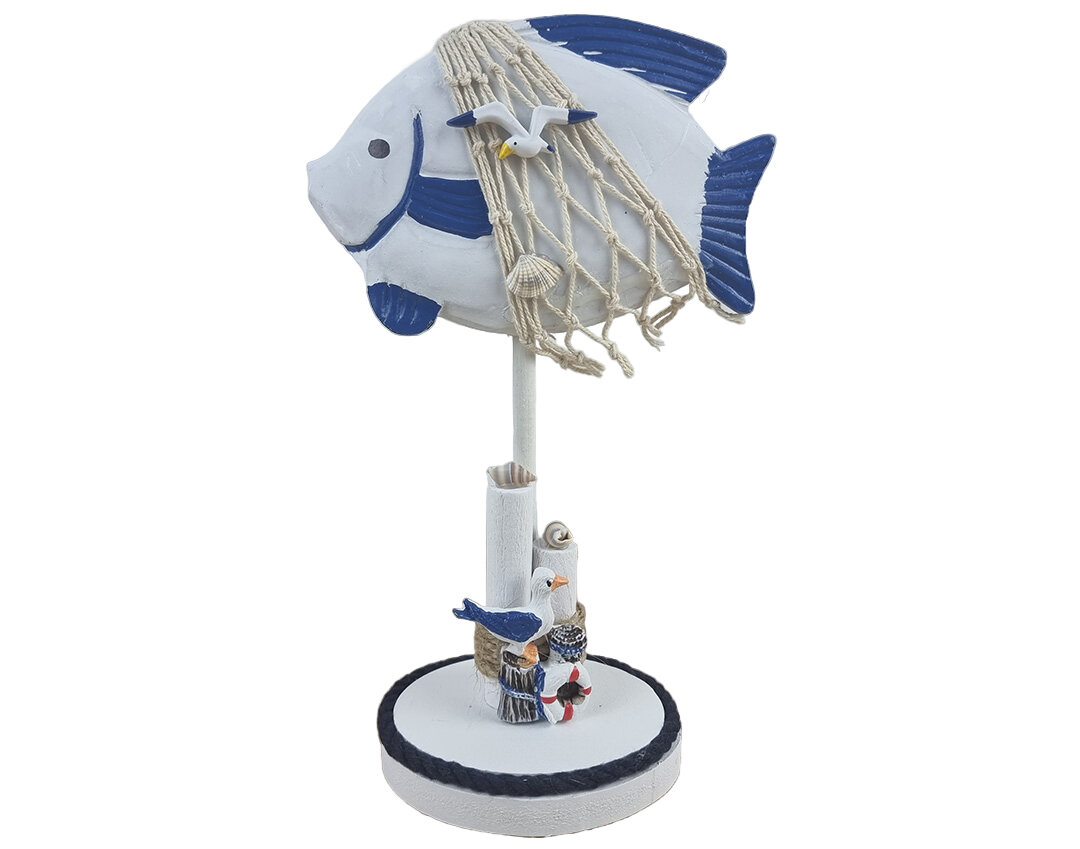 Рыба на подставке 23х14х8см дерево, морской декор