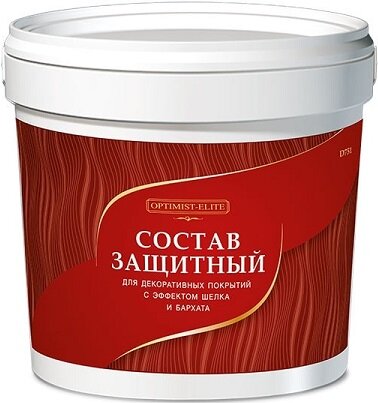 Лак Защитный Optimist-Elite D751 1кг Прозрачный с Эффектом Шелка и Бархата для Декоративных Штукатурок, Финишный.