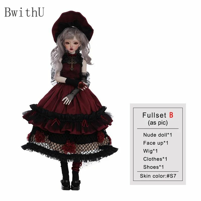 BwithU 40cm 43cm Bariy BJD Ретро Лолита, красное платье, сладкая улыбка, фея в стиле куклы