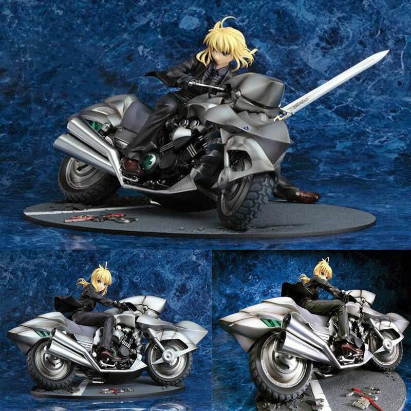 Fate/stay night/Saber, Себа катается на мотоцикле, модель сцены, фигурки аниме, 16 см