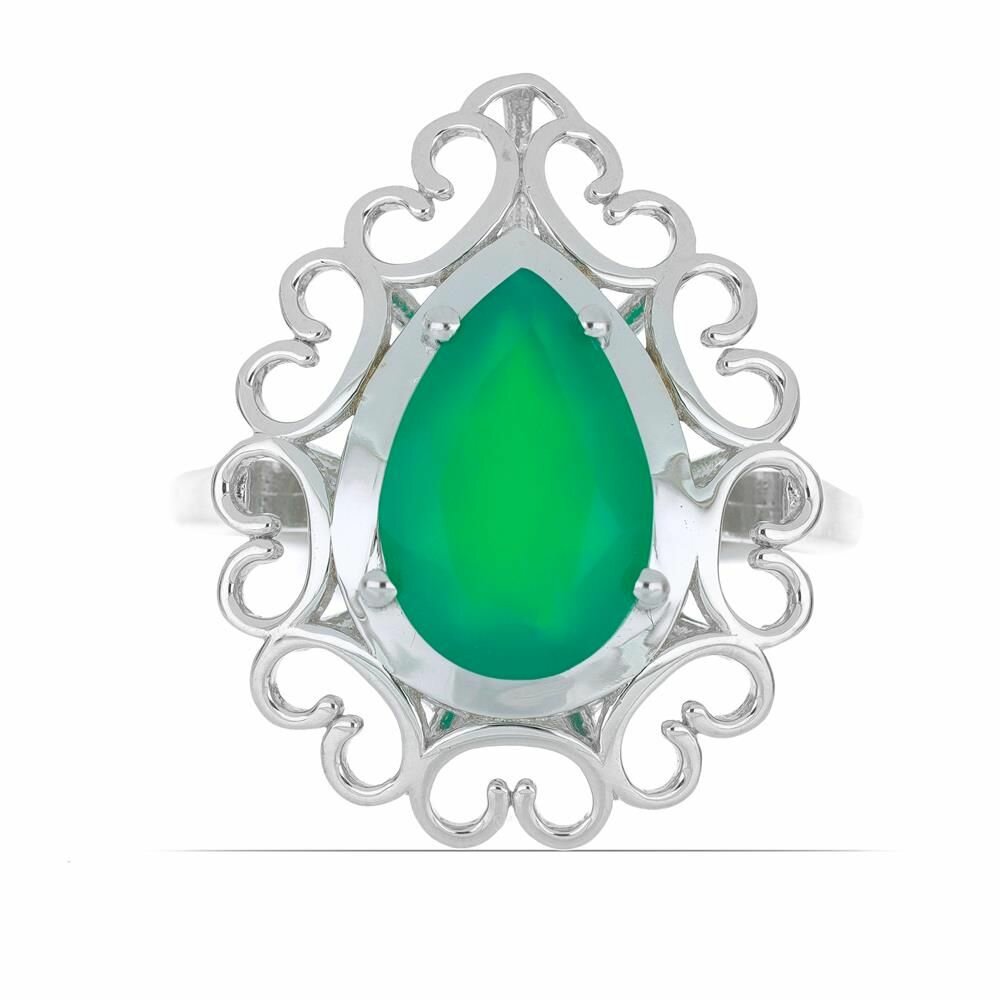 Кольцо, серебро, 925 проба, родирование, агат