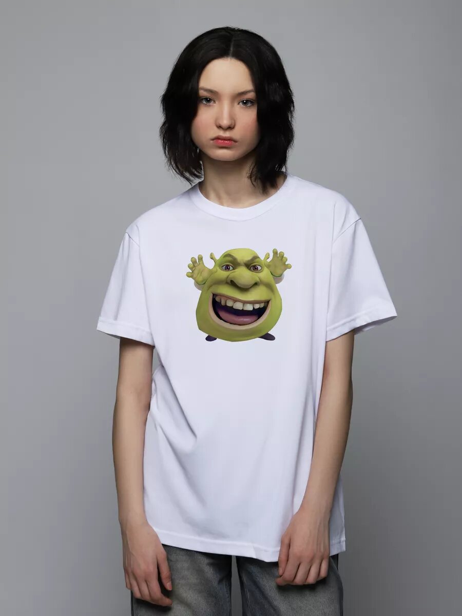 Футболка с принтом мем Шрек