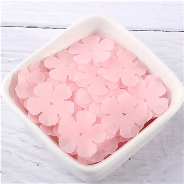 Белые пятилепестковые блестки ПВХ Lucky Sewing 14 мм/20 мм