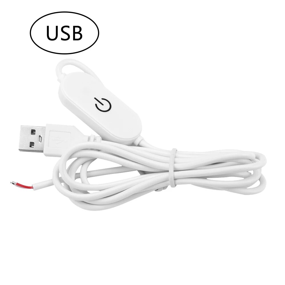 2A 5V USB-кабель сенсорного затемнения, контроллер диммера 1,5 м для одноканальных светодиодных лент USB 2.0A на 2-проводной выход 5-100%