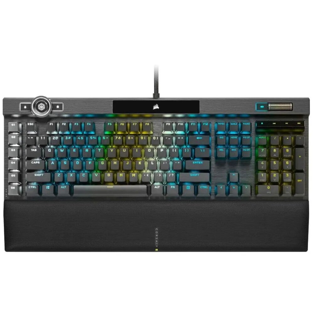 Corsair Клавиатура проводная K100 RGB CHERRY Silver axis, Английская раскладка