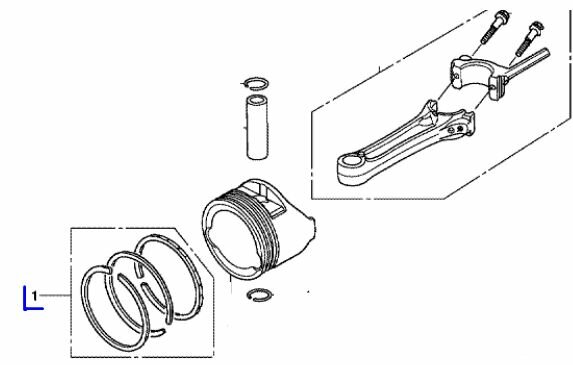 Поршневые кольца для двигателя Honda серии GC135/GCV135/GCV140/GC160/GCV160 (TEIKOKU); Артикул Honda: 13010Z0L014 (Оригинал)