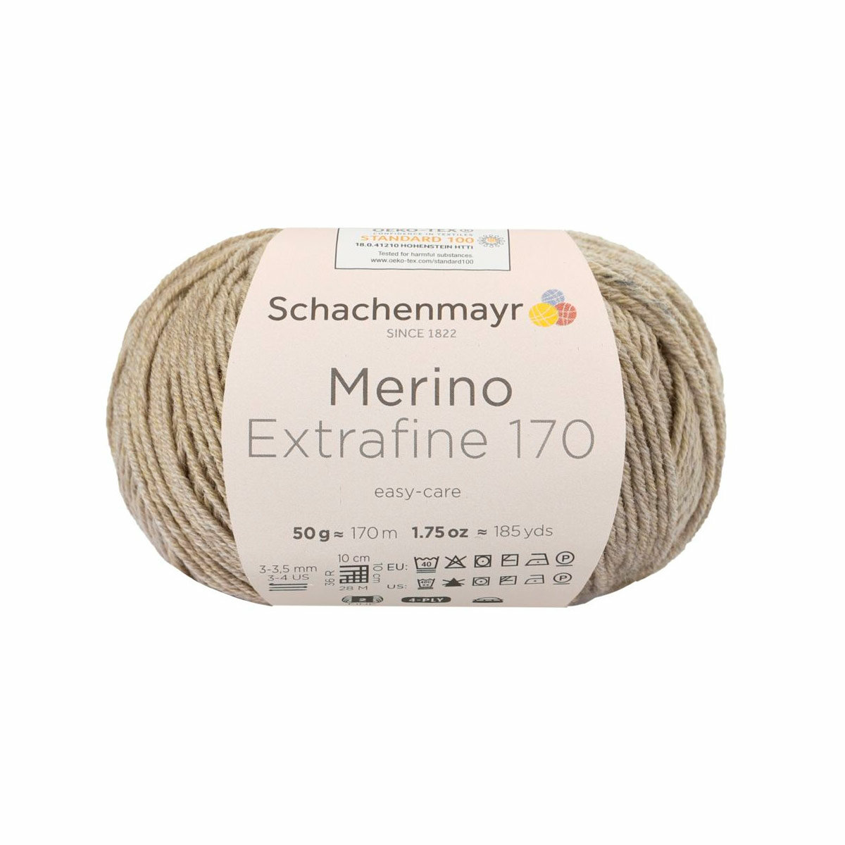 Merino Extrafine 170 /Мерино Экстрафайн 170/ пряжа Schachenmayr, MEZ, 9807551 (00006, beige meliert (бежевый меланж), бежевый)